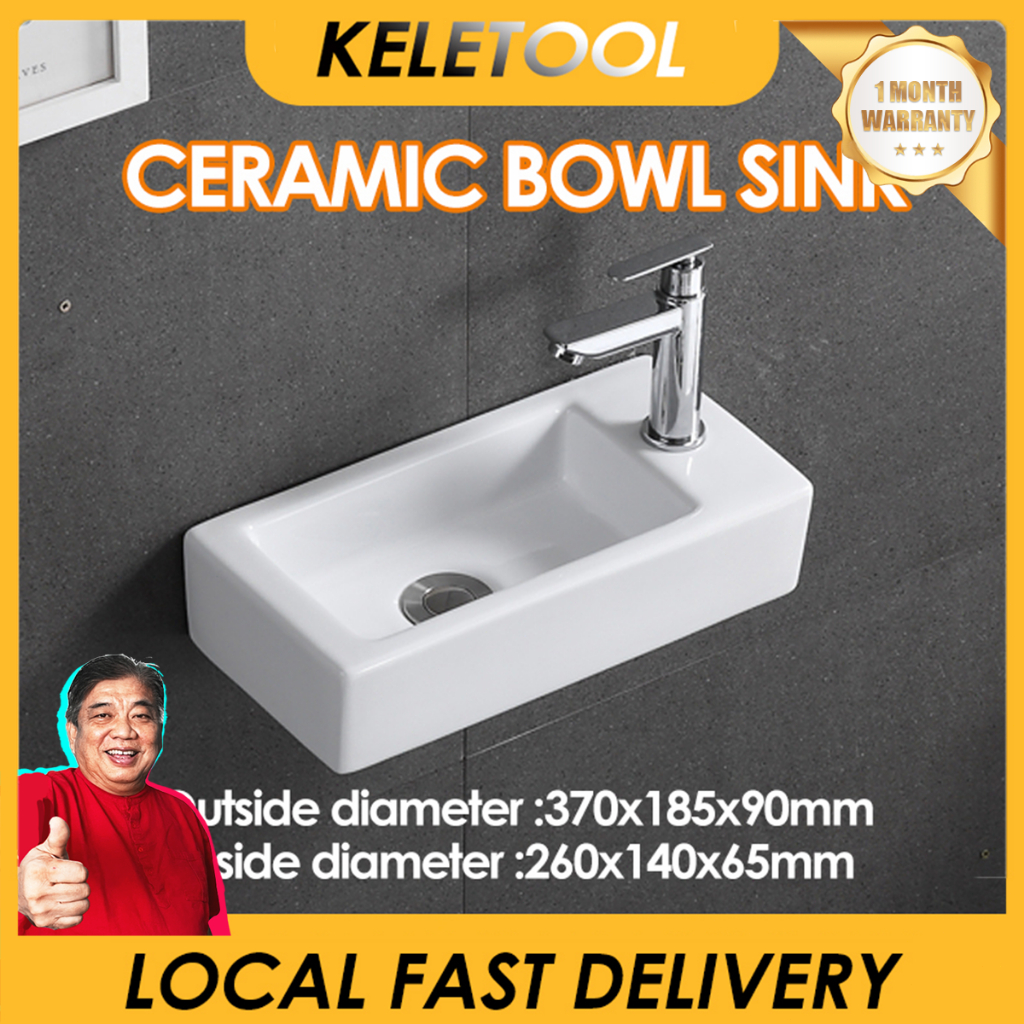 Hand Compact Small Square Wall Hung Cloakroom Ceramic Basin Sink Shower ...