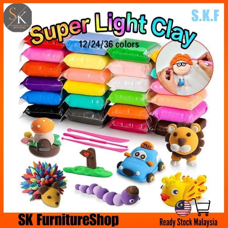S.K.F 12 /24 /36 Colors Super Light Clay Set Non-Toxic Ultralight DIY ...
