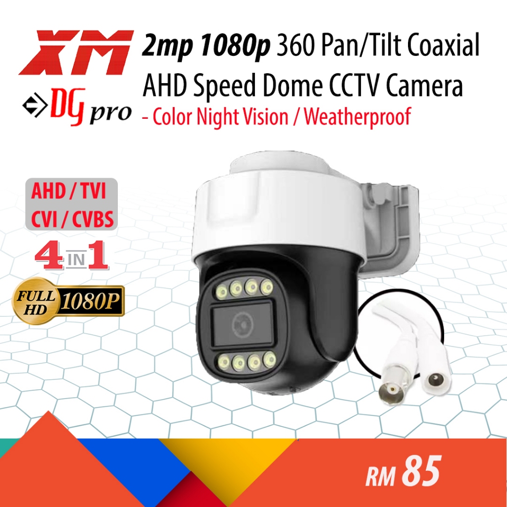 XM 2MP Full HD 1080p AHD Coaxial 4 In 1 Dual Light Color Night Vision ...