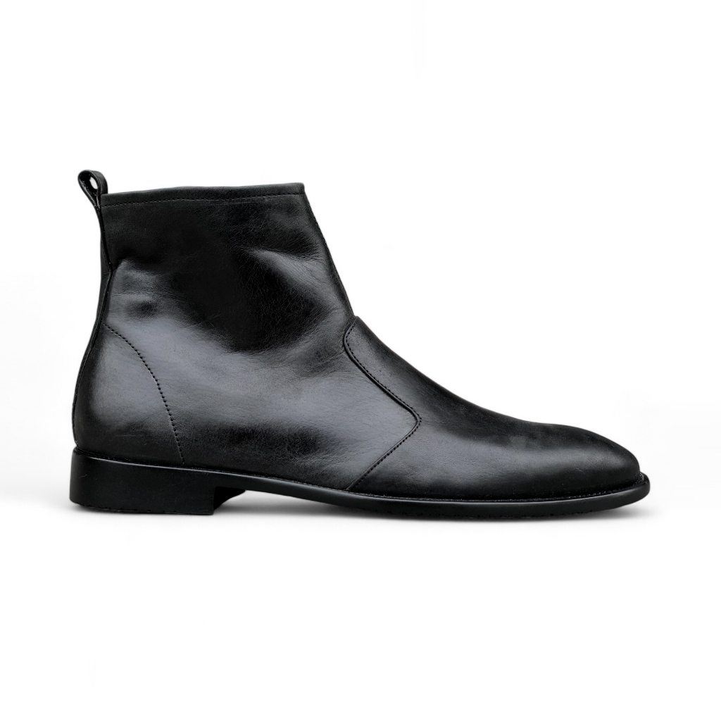 Lanbaharin Chelsea Boots Black Leather | Shopee Malaysia