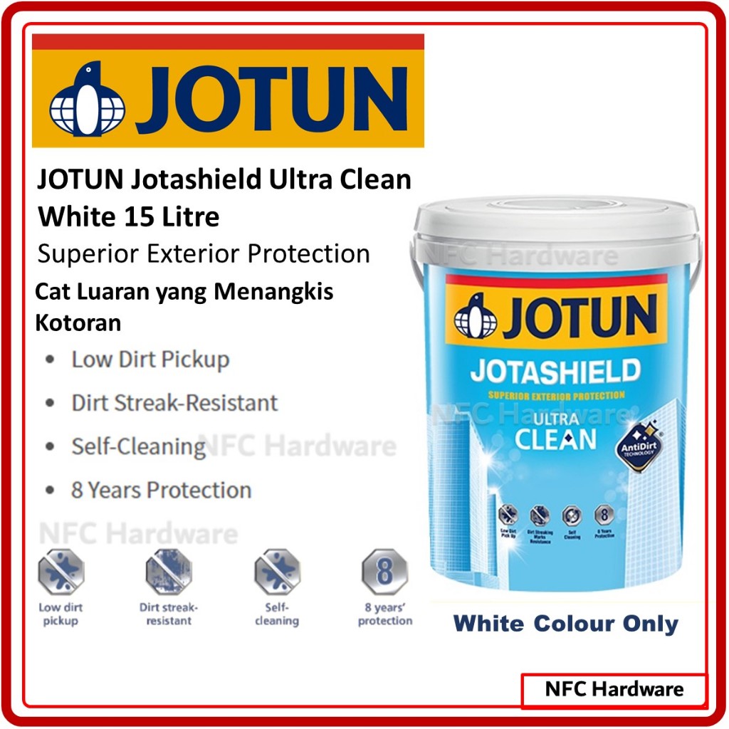 JOTUN Jotashield Ultra Clean 15 Litre (Cat Dinding Luaran) | Shopee ...