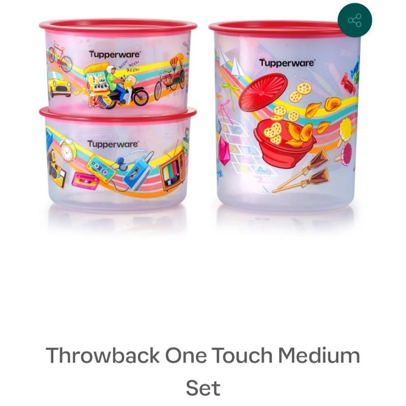 TUPPERWARE Throwback One Touch Medium Set(3 Pcs) | Shopee Malaysia