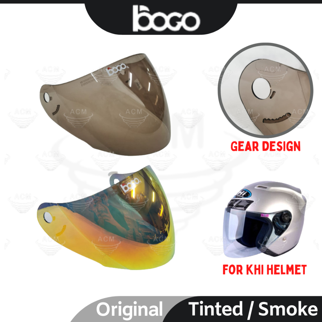 BOGO Visor KHI Helmet Visor Tinted Crystal Red Gigi Gear Topi Keledar ...