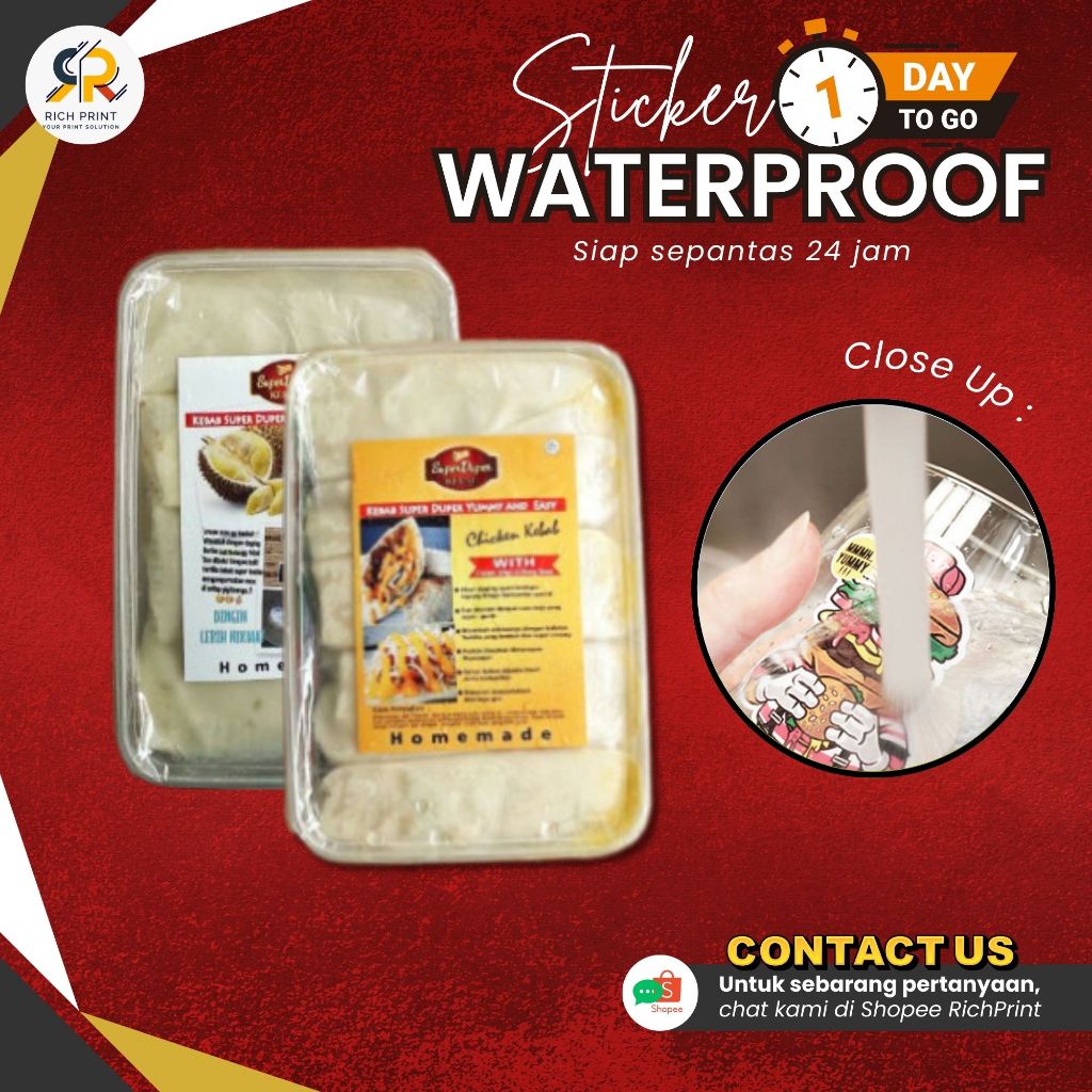 STICKER WHITE PP . WATERPROOF PREMIUM STICKER. STICKER KALIS AIR ...