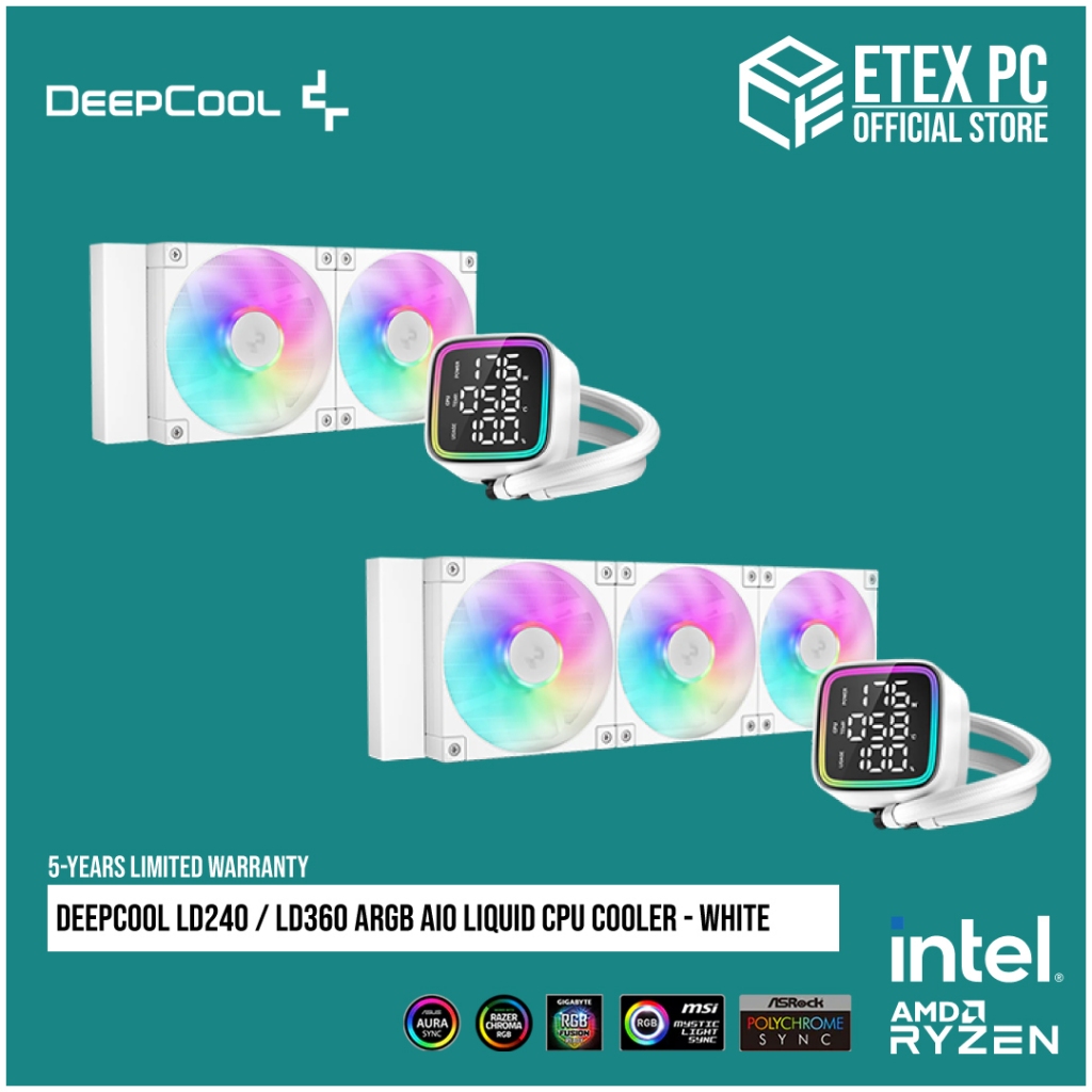 Deepcool LD240 / LD360 ARGB AIO Liquid CPU Cooler - White | Shopee Malaysia