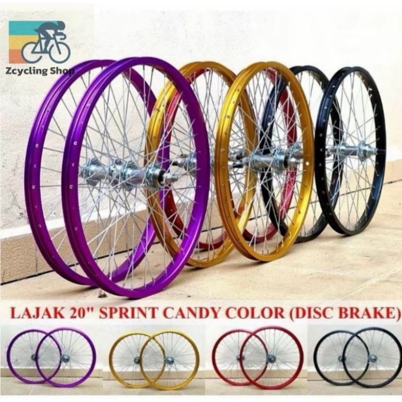 20" RIM ALOI CANDY Wheelset (SEPASANG) untuk BREK DISC Rim Basikal ...