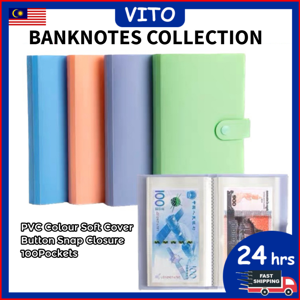 Portable 100 PCS Banknotes collection book Cover Holders 紙幣收藏册 ...