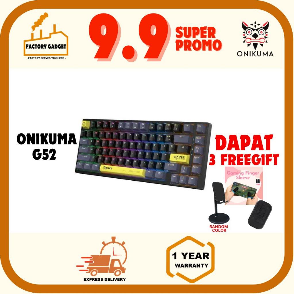 Onikuma G52 Wired Mechanical Keyboard - 82 Key RGB Color Changing LED For Gamers For PC And ...