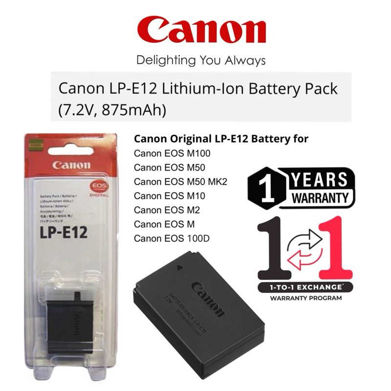 Canon LP-E12 original battery for Canon Eos M / eos m100 m200 m50 m50 mark II Eos 100d LP-E12 ...