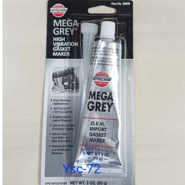 VERSACHEM 99939 MEGA GREY HIGH TEMPERATURE SILICONE GASKET MAKER 85G | Shopee Malaysia
