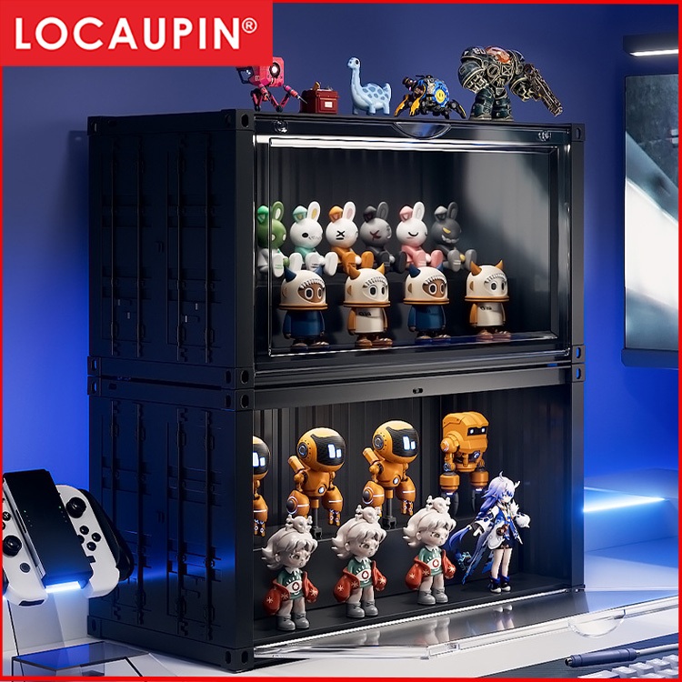 Locaupin Container Display Case Display Box Dustproof Storage Showcase ...