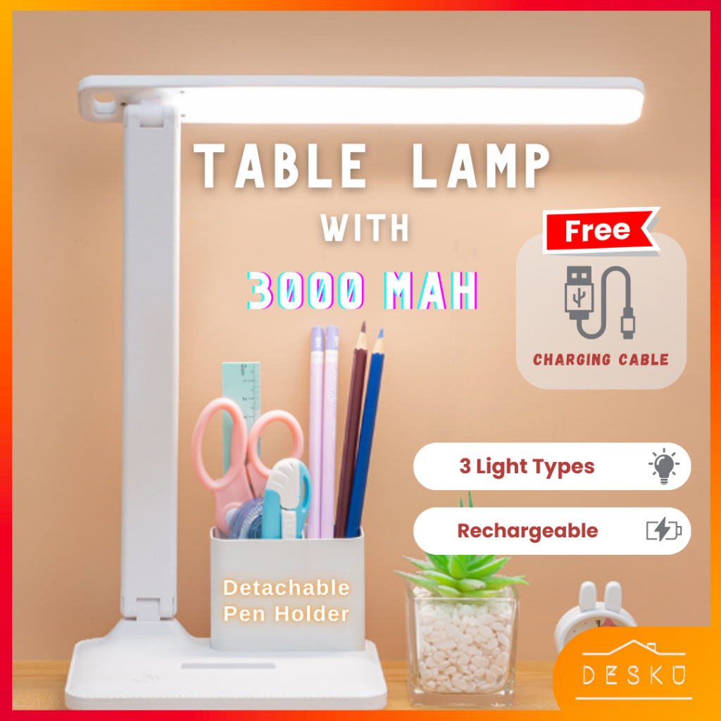 Study Table Lamp Eye-Caring LED Desk Lamp 3 Color Adjustable LED ...