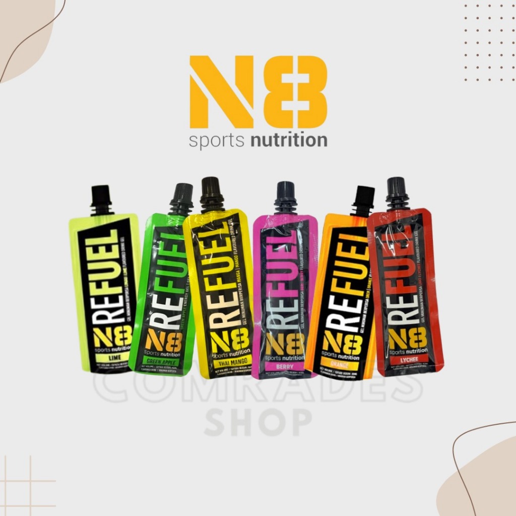 N8 REFUEL ENERGY GEL - LYCEE, ORANGE, LIME, BERRY, GREEN APPLE, THAI ...