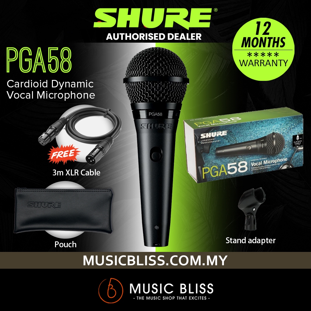 Shure PGA58-LC Cardioid Dynamic Vocal Microphone (PGA58 / PGA-58 / PGA58LC) | Shopee Malaysia