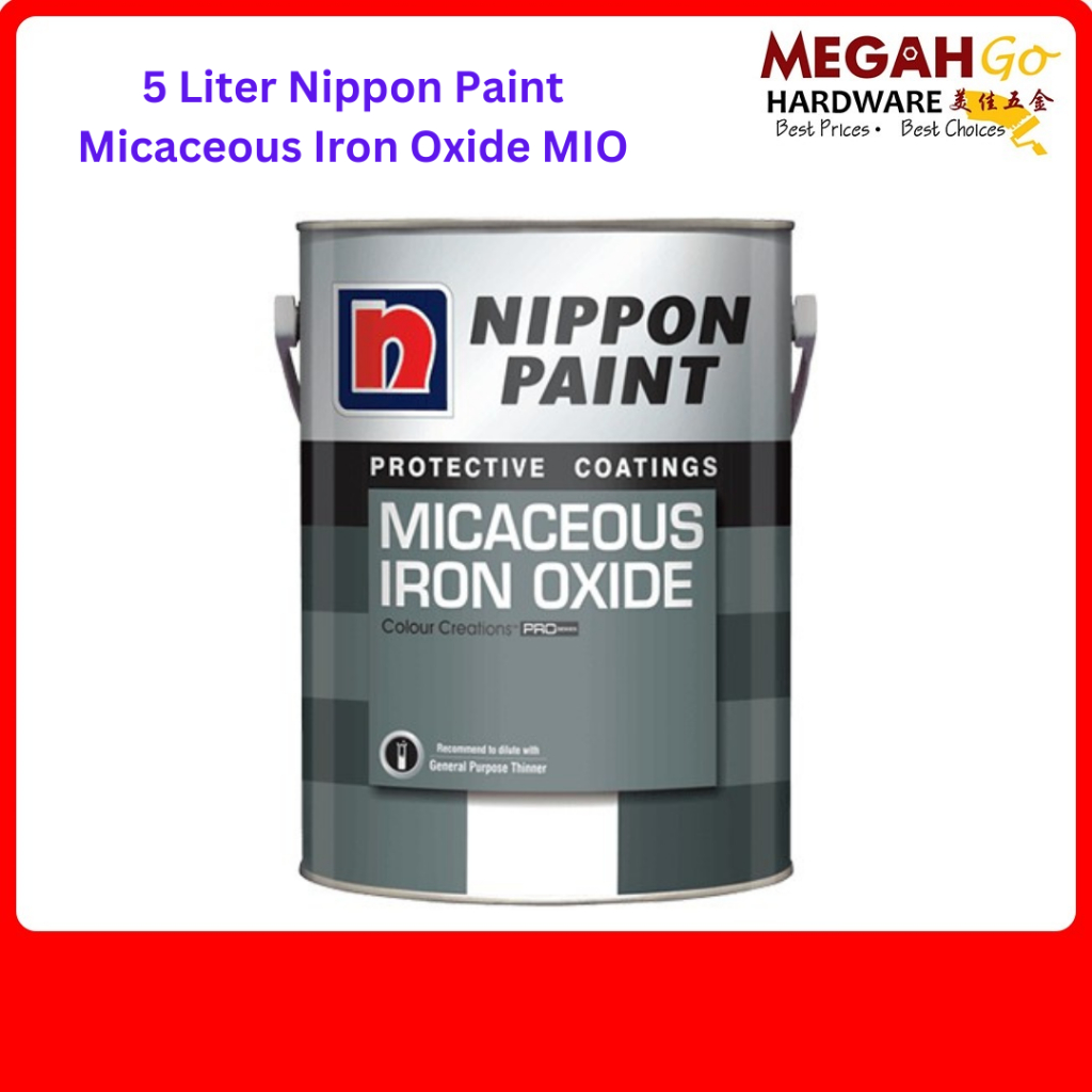 5 Liter Nippon Paint Micaceous Iron Oxide ( MIO ) Cat Besi Khas Nippon ...