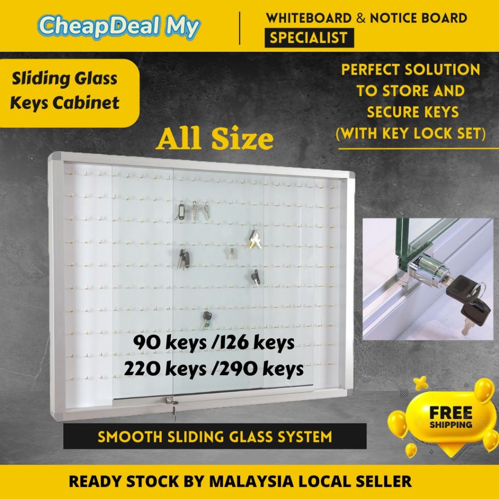 Kabinet kunci kaca gelongsor/Key storage Cabinet /Sliding glass key ...