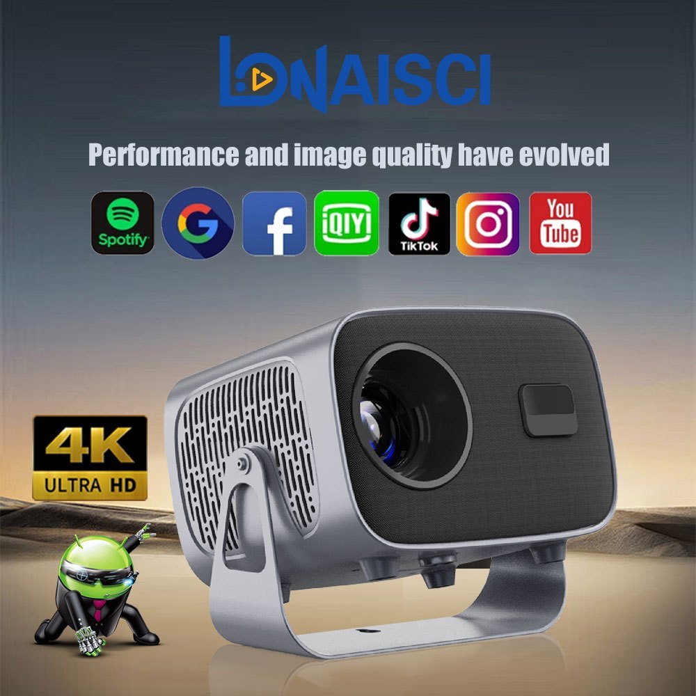4K Projector Mini 360° rotation HDMI Android Smart Projektor Full HD ...