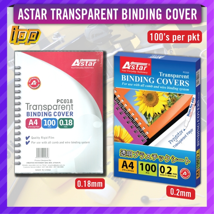 Astar A4 Transparent Binding Cover / A4 PVC RIGID SHEET 100 SHEETS ...