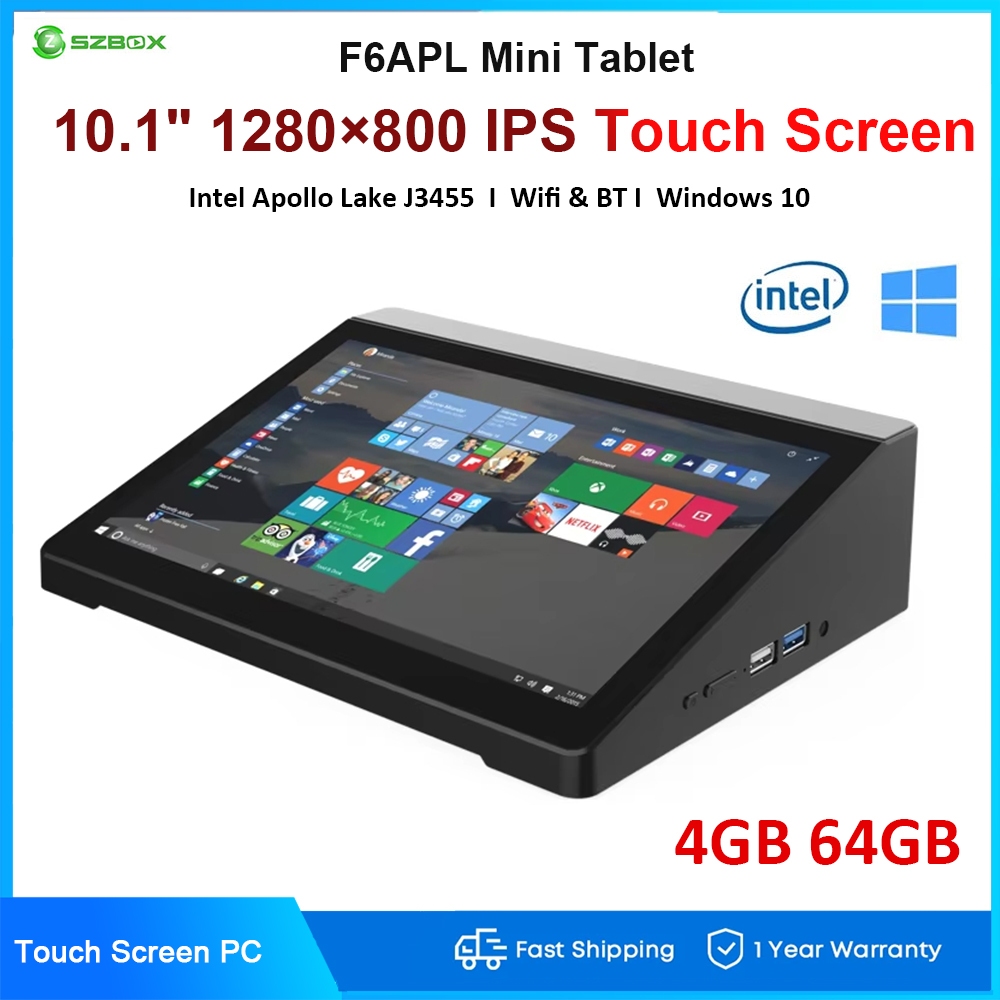 10.1" F6APL Mini PC Computer Touch Screen Tablet Pad Windows 10 Pocket ...