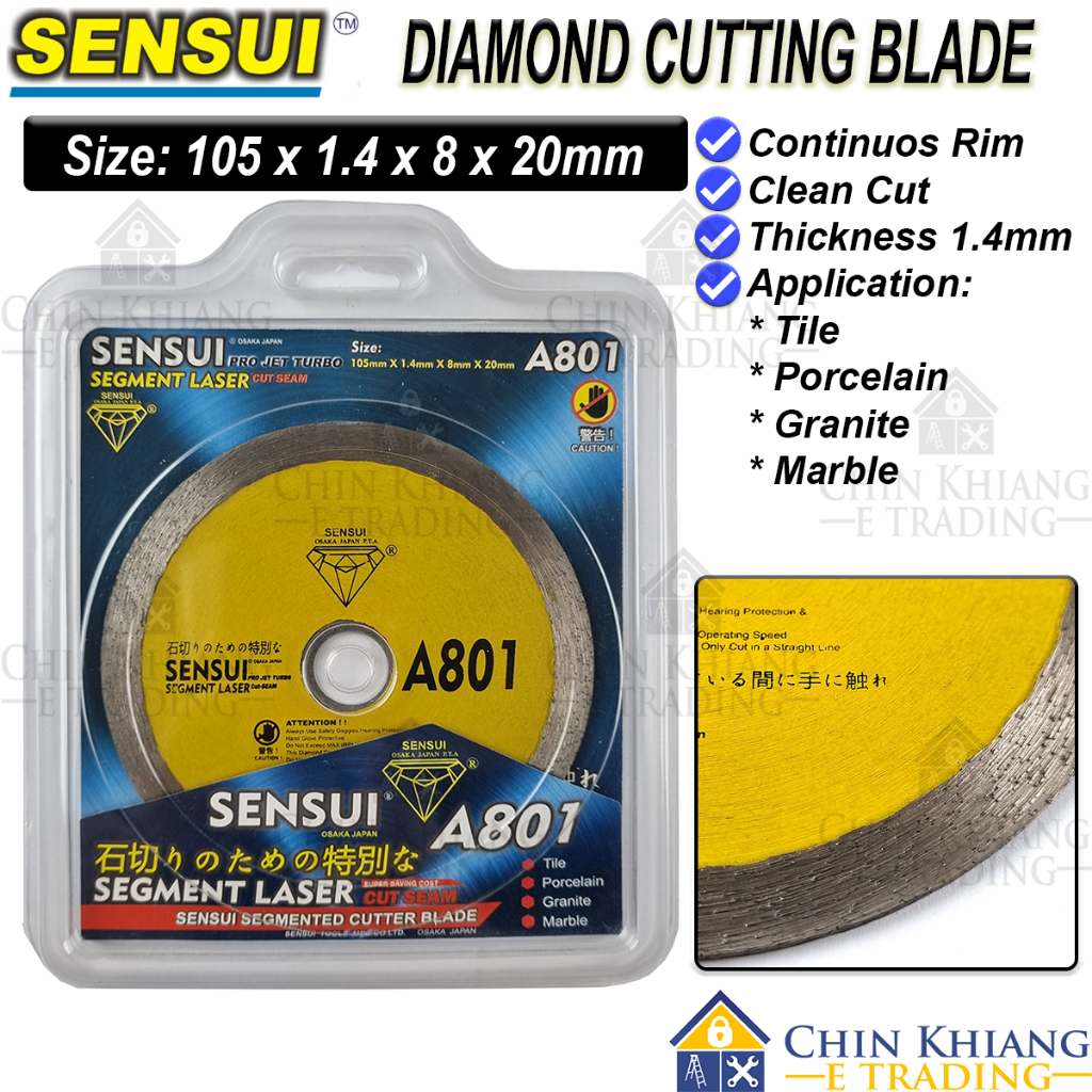 Sensui 4” Continuos Rim Diamond Cutting Disc A801 Cutter Blade Tile | Porcelain | Granite ...