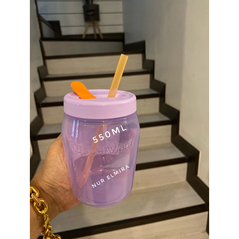 tupperware jar 550 ml with straw ( 1 pcs) | Shopee Malaysia