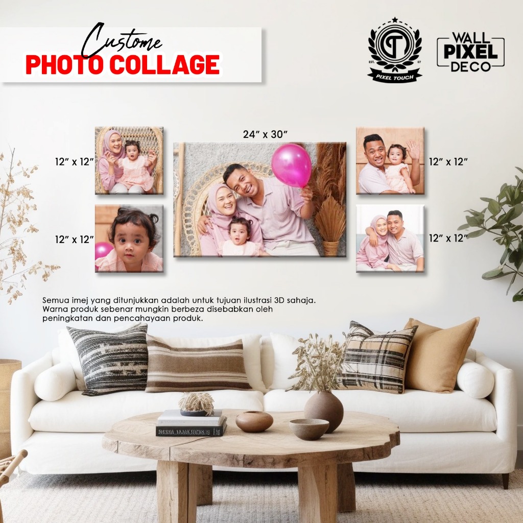 Frame Custom Photo Collage Minimalist 1Set 5pcs High Quality Seni ...