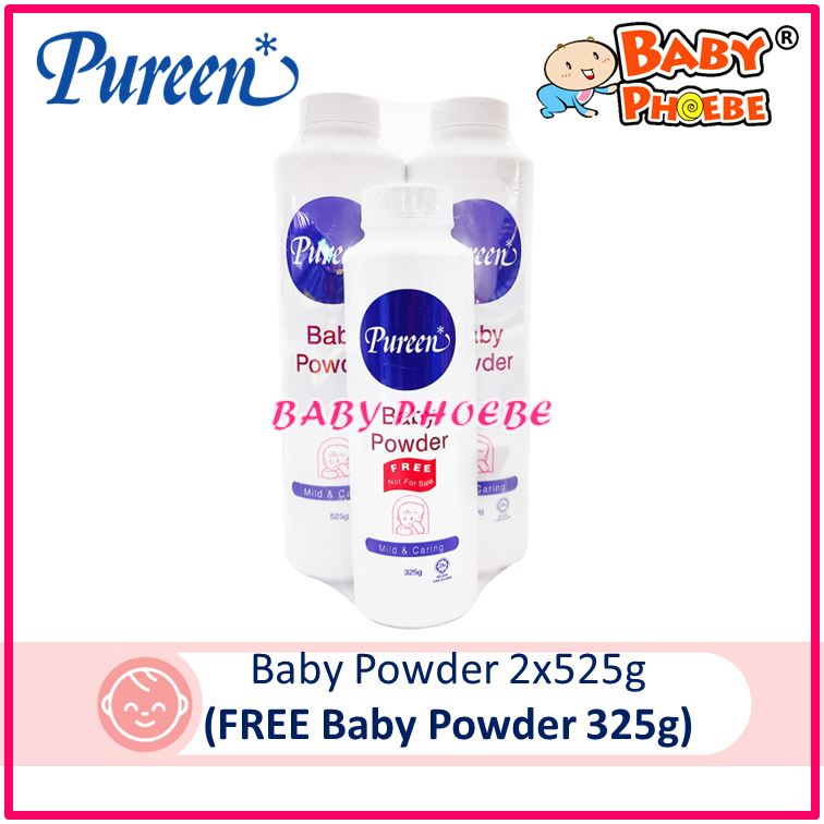 Pureen Baby Powder 2x525g (FREE Baby Powder 325g) | Shopee Malaysia