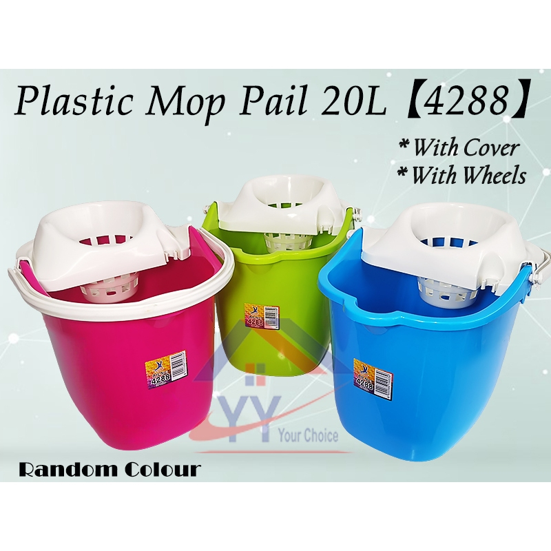 Plastic Mop Pail Strainer With Wheels Mop Bucket【4288】/20L Mop Pail ...