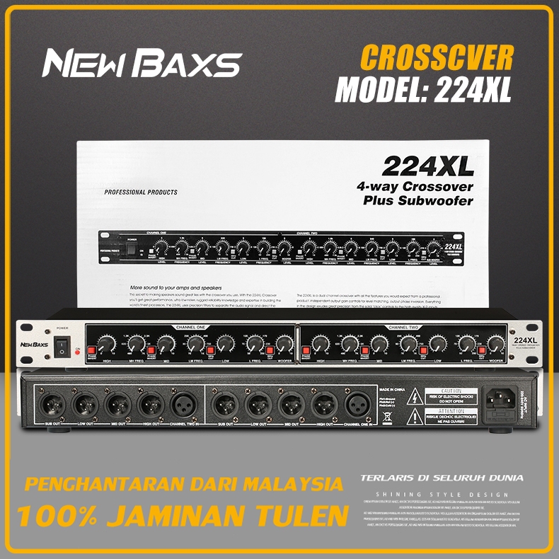 New Baxs 224XL Professional 4-way electronic crossover (white)Ultra low bass stage bar ...