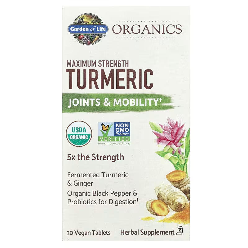 Garden of Life, Turmeric, Maximum Strength, 30 Vegan Tablets | Shopee ...