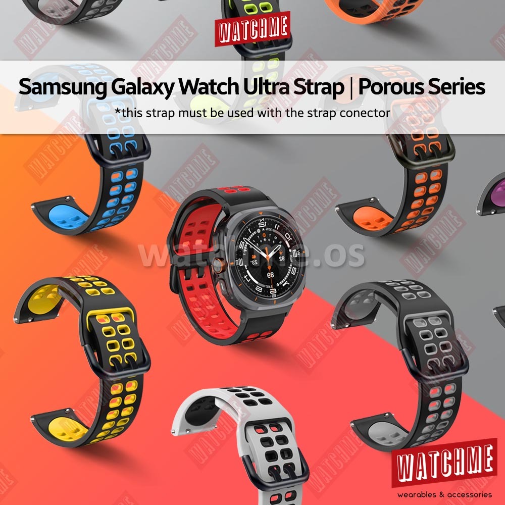 Samsung Galaxy Watch Ultra Strap, Porous Series 22mm, Full Black Metal ...