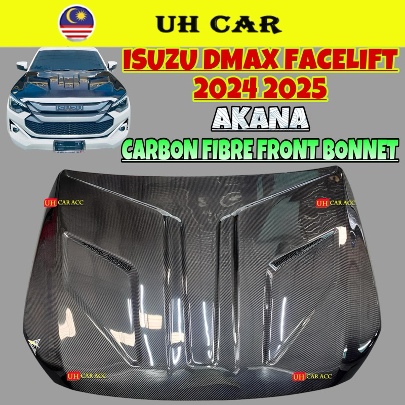 (AKANA) Isuzu Dmax 2024 2025 Facelift Carbon Fibre Front Bonnet Bonet Hood | Shopee Malaysia
