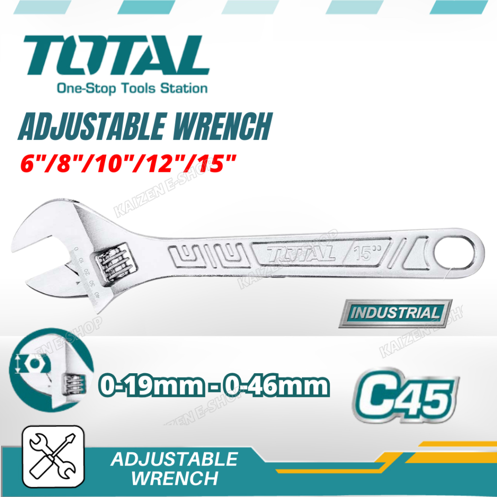 TOTAL 6" - 15" Adjustable Wrench ( THT101063, THT101083, THT1010103 ...