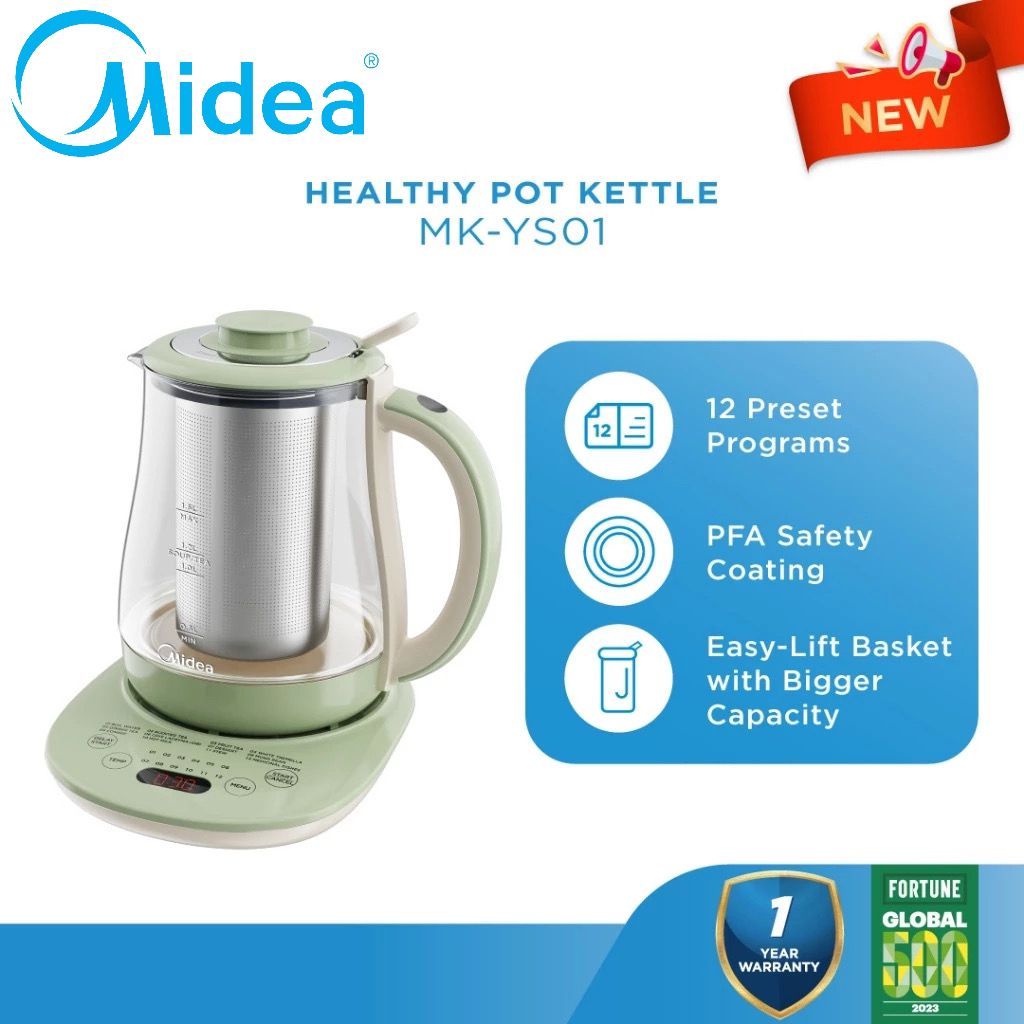 Midea Health Pot Glass MK-YS01-T 1.5L | Shopee Malaysia
