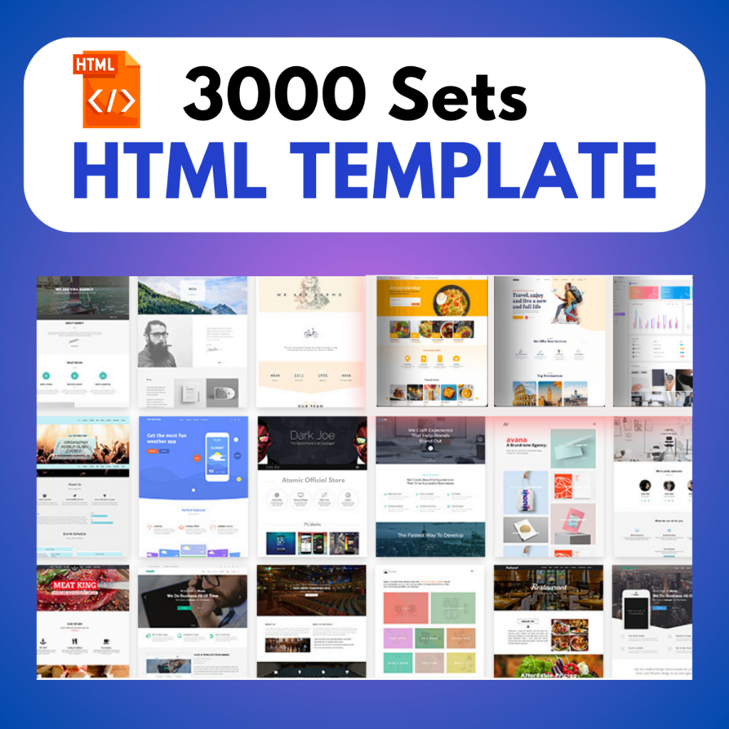 🔥INSTANT🔥 3000 Sets HTML CSS JS Website Template Premium Bundle for Student Assignment / FYP ...