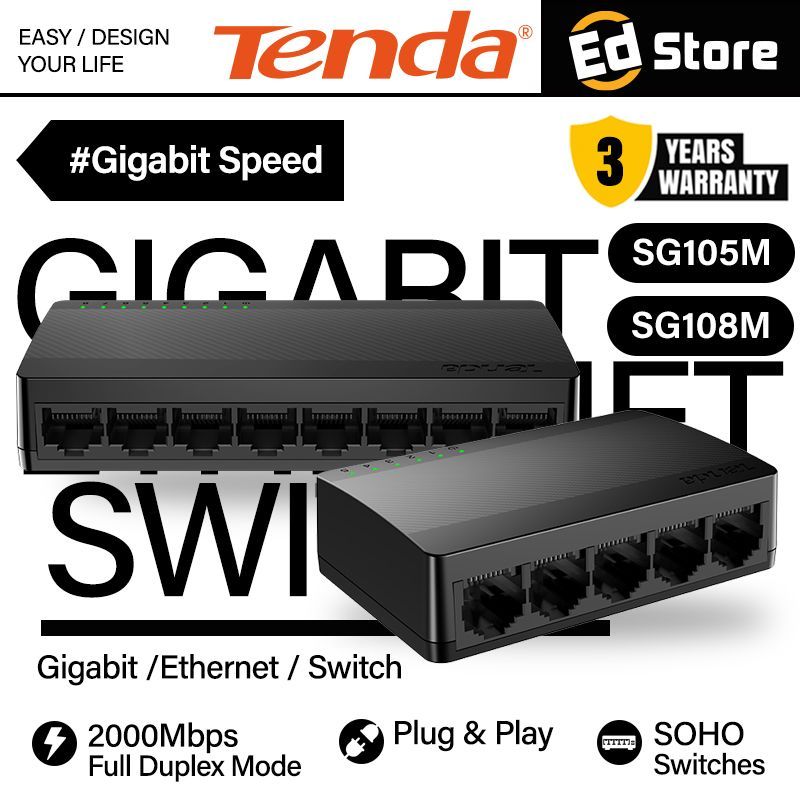 Tenda SG105M (5-Port) / SG108M (8-Port) 10/100/1000Mpbs Gigabit ... Tenda SG105M (5-Port) / SG108M (8-Port) 10/100/1000Mpbs Gigabit ...