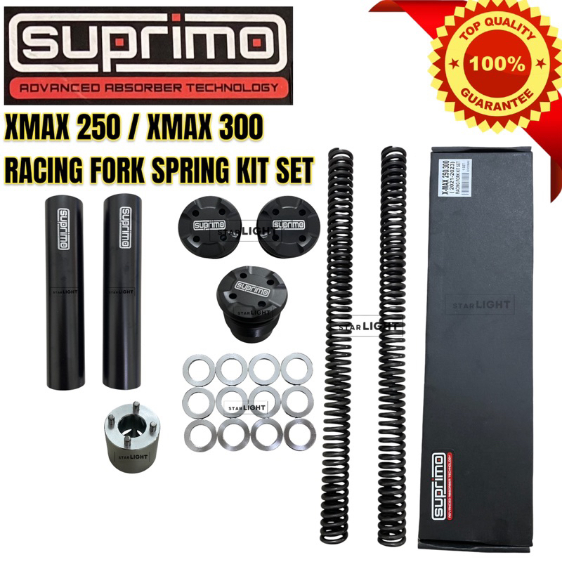 SUPRIMO YAMAHA XMAX 250 / XMAX 300 RACING FORK SPRING KIT SET | Shopee ...