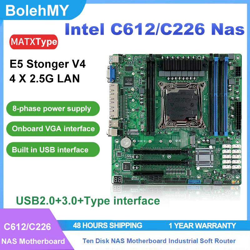 C612/C236 4X2.5G LAN Ten Disk NAS Motherboard Industrial Soft Router | Shopee Malaysia