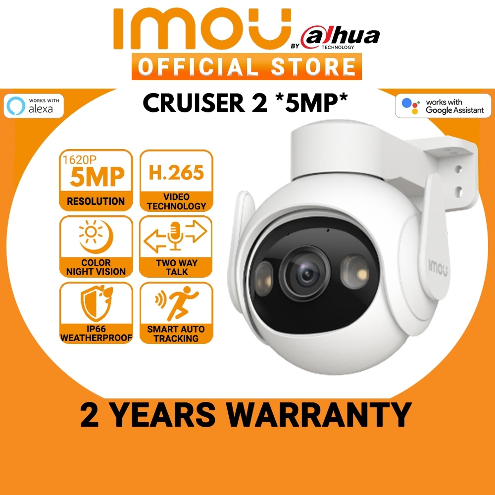 IMOU Cruiser 2 5MP 3K Pan/Tilt Outdoor IP66 Color Night Vision Two Way ...
