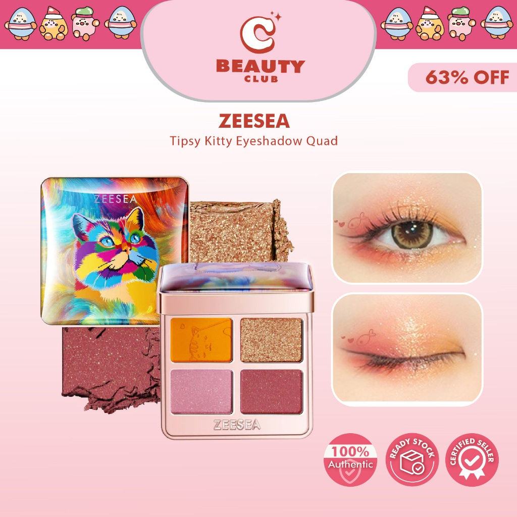 ZEESEA Tipsy Kitty Eyeshadow Quad Zeesea 滋色幻彩璀璨动物四色眼影 | Shopee Malaysia