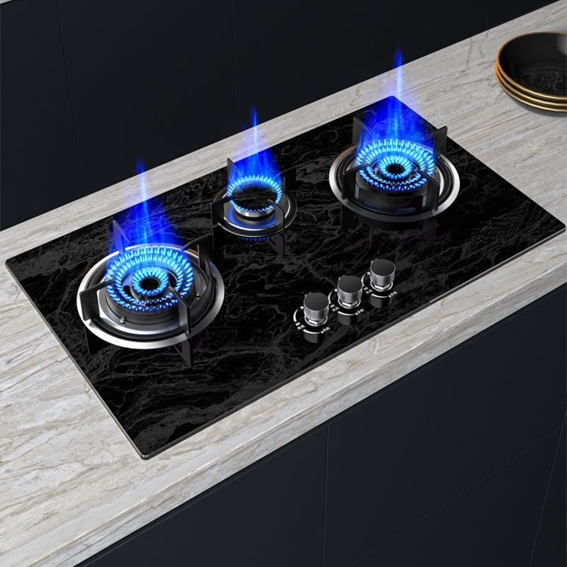 SUKINBO 3 Burner Timer Gas Stove Built-in/Tabletop Gas Kitchen Hob Gas ...