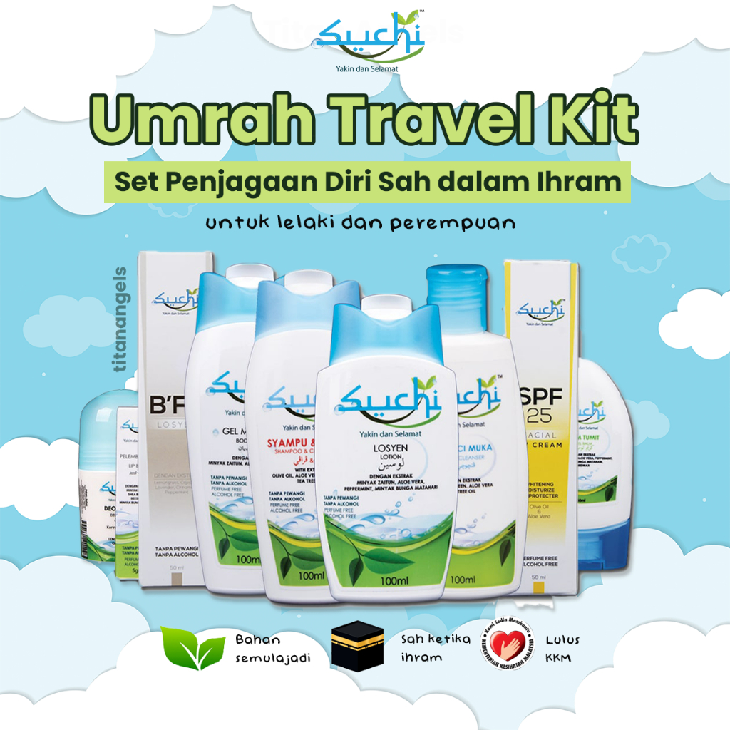 SUCHI Set mandian umrah lengkap skincare umrah travel kit set umrah ...