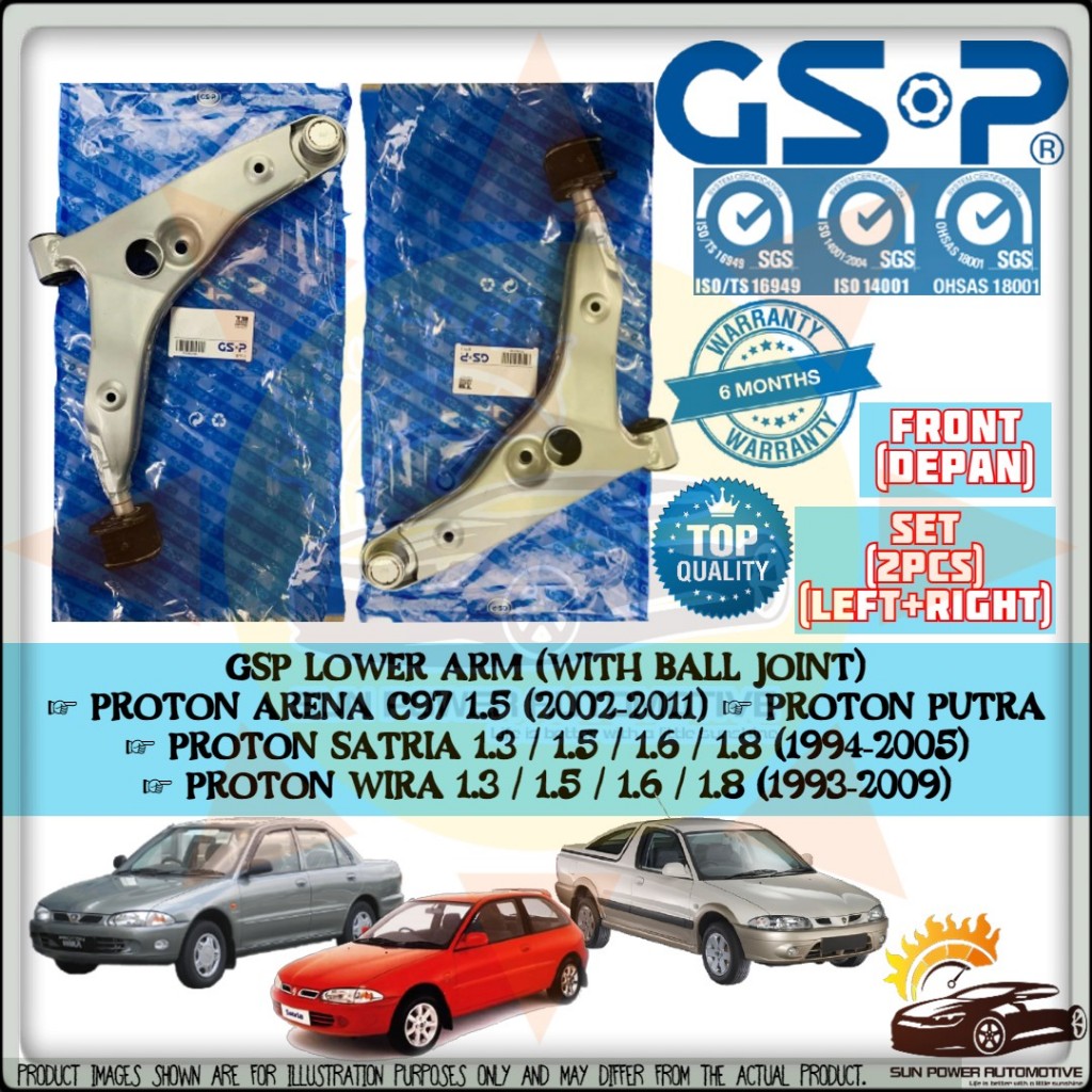 Proton Arena / Putra / Satria / Wira GSP LOWER ARM SET ( FRONT LEFT ...