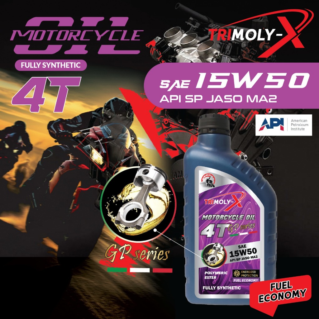 TRIMOLY-X GP SERIES 15w50 4T 1L ESTER Fully Synthetic API SP JASO MA2 ...