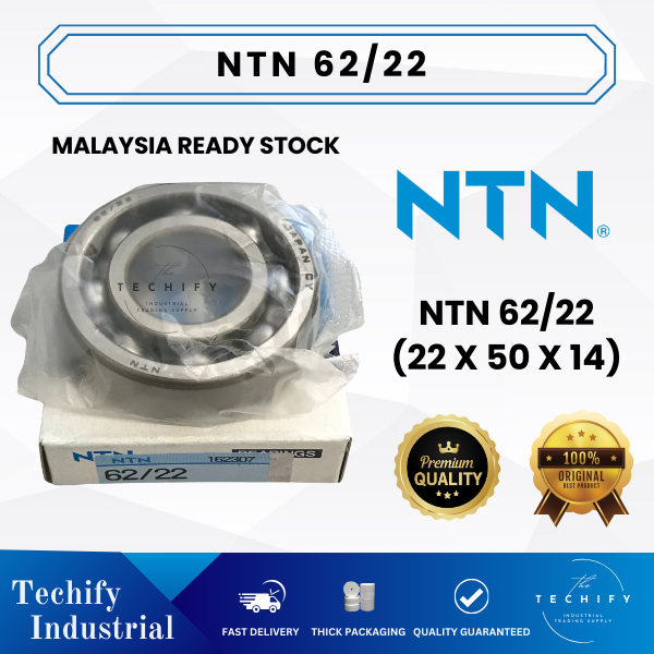NTN 62/22 OPEN / 2RS NTN DEEP GROOVE RADIAL BALL BEARINGS 22x50x14mm ...