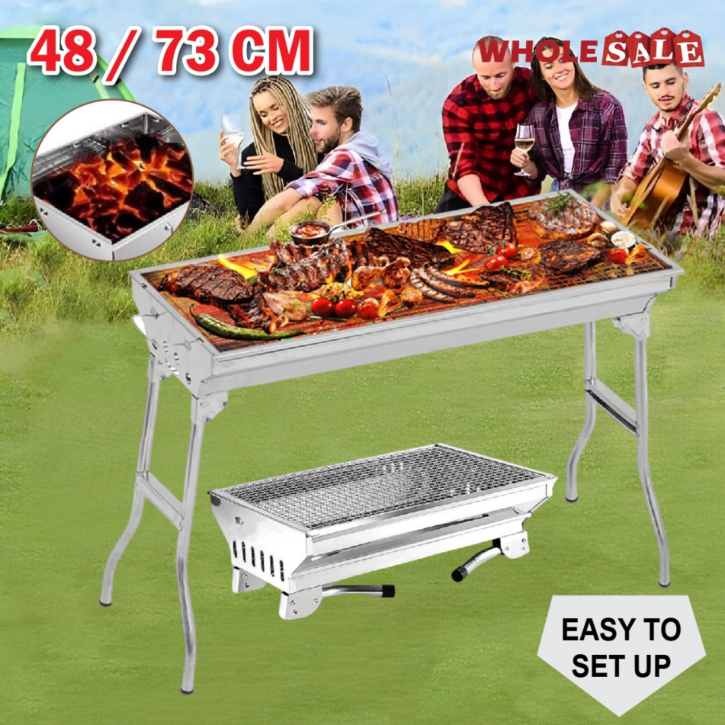 Stainless Steel Foldable Barbecue Grill Portable BBQ Charcoal Grill ...
