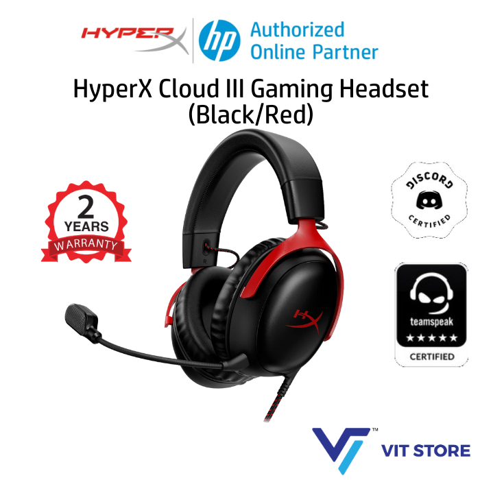 HYPERX Gaming Headset - CLOUD III (727A9AA) (BLACK/RED) / (727A8AA) (GUN METAL) | Shopee Malaysia