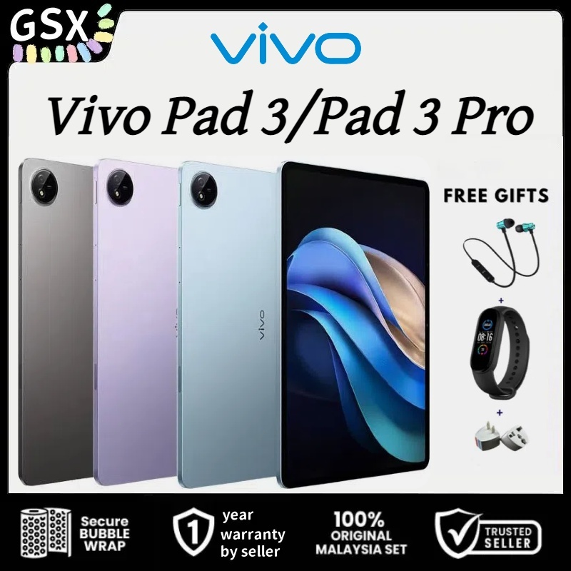 Vivo Pad 3 / Vivo Pad 3 Pro Mediatek Dimension 9300 13 Inches 11500 mAh 66W Wired 144Hz China ...