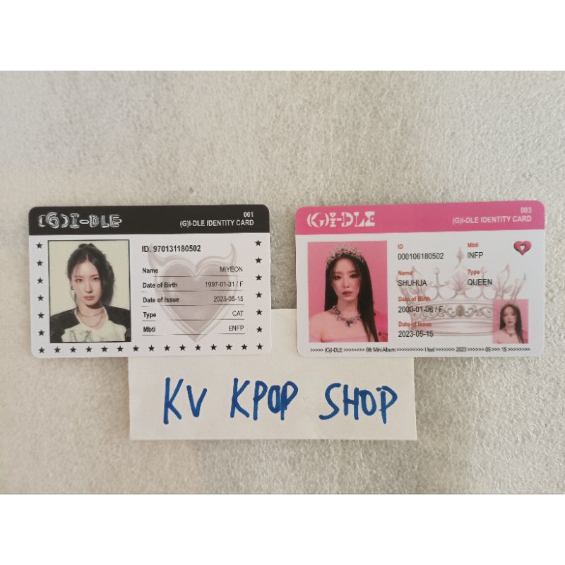 (Official (G)I-DLE I feel 1st Press ID Card) Miyeon Shuhua official ID ...