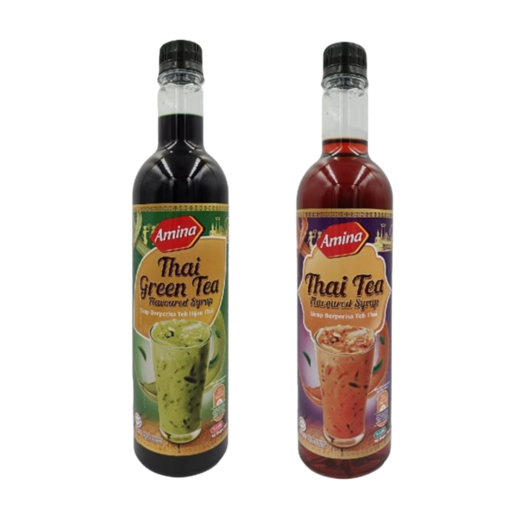 AMINA 3 Layer Tea Syrup (Thai Green Tea) & (Thai Tea) / Air Sirap ...